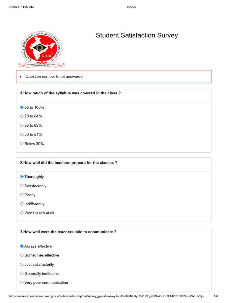 Naac SSS Questions | PDF