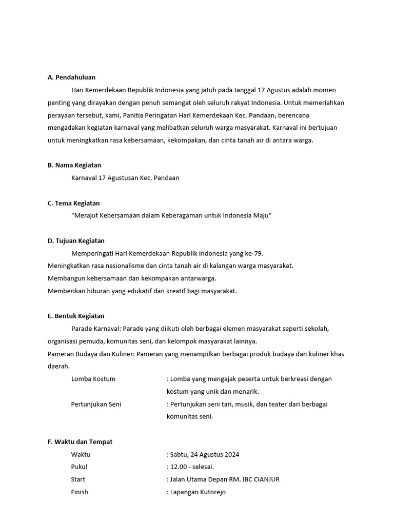 Proposal Karnaval | PDF
