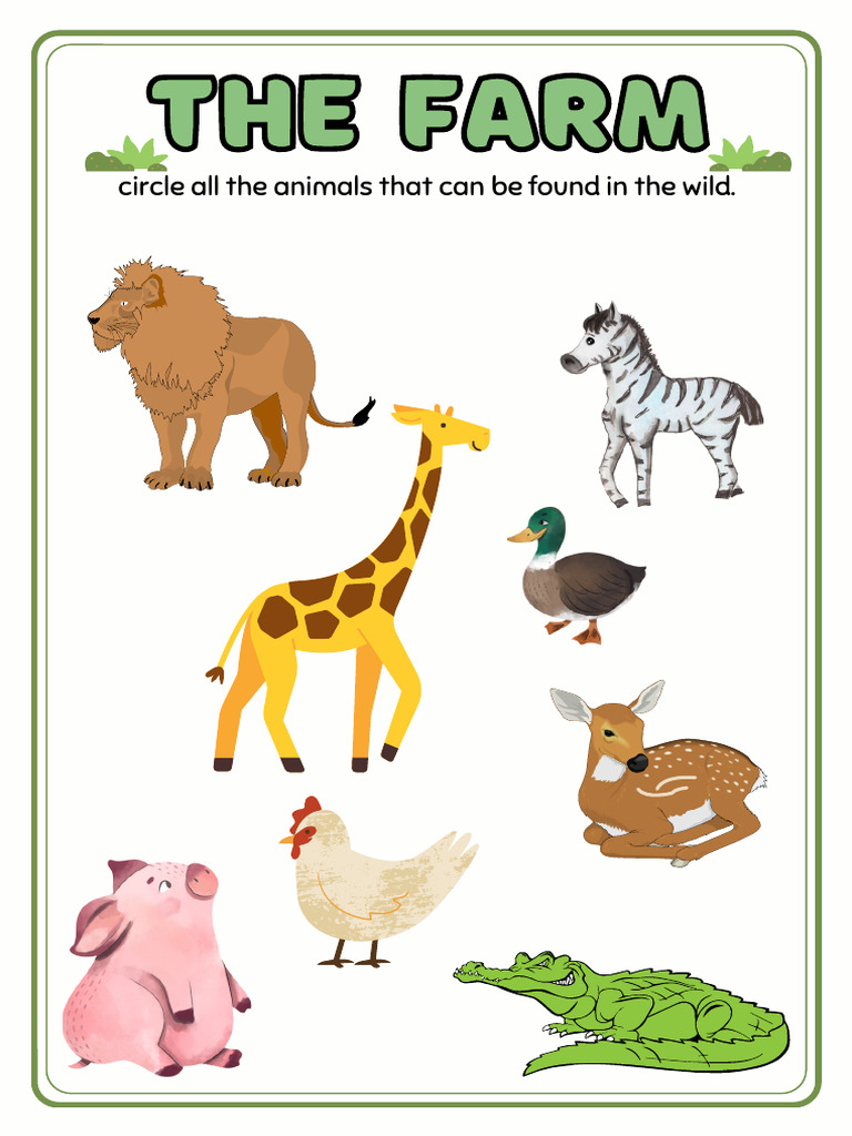 Age 2 To 5 Wild Animals Activity For Preschool | PDF