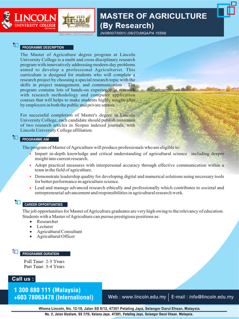 Master of Agriculture | PDF