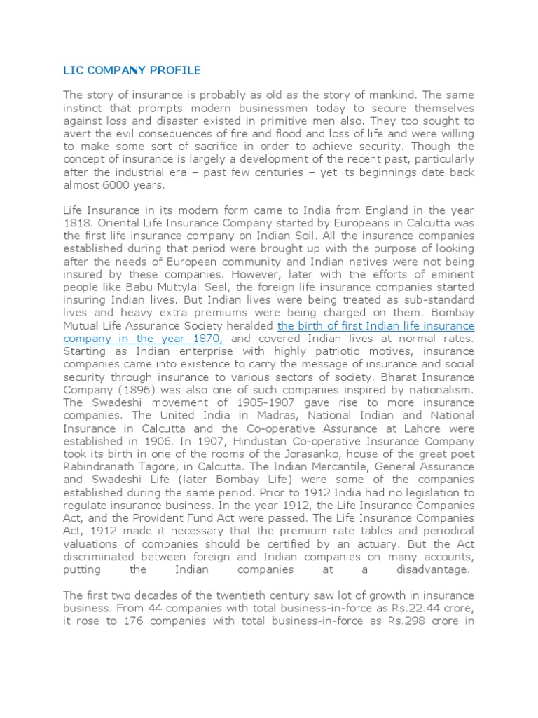 The History and Growth of LIC: From its Inception as India's First ...
