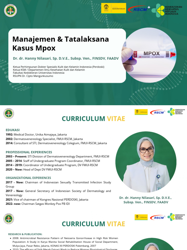 Tatalaksana Kasus Mpox - Dr. Dr. Hanny Nilasari | PDF