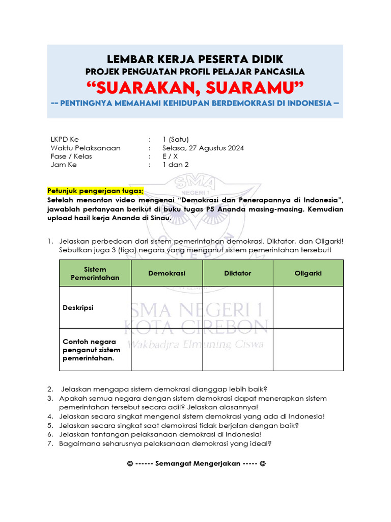 02. LKPD Demokrasi Dan Penerapannya Di Indonesia | PDF