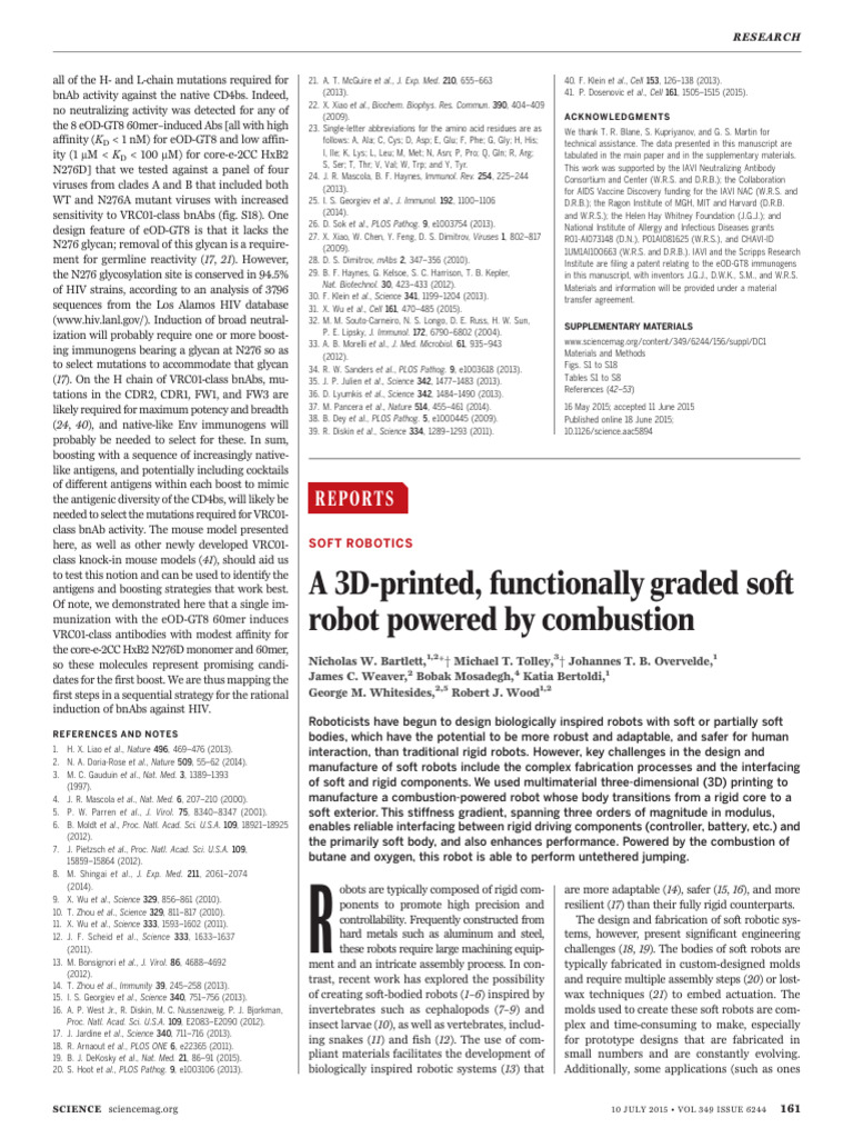 Pneumatic Networks For Soft Robotics That Actuate Rapidly | PDF