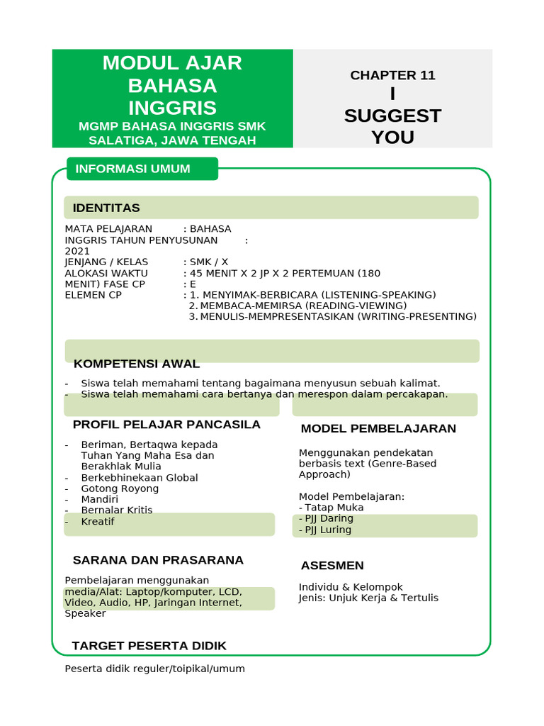 MODUL 11 Suggestion | PDF