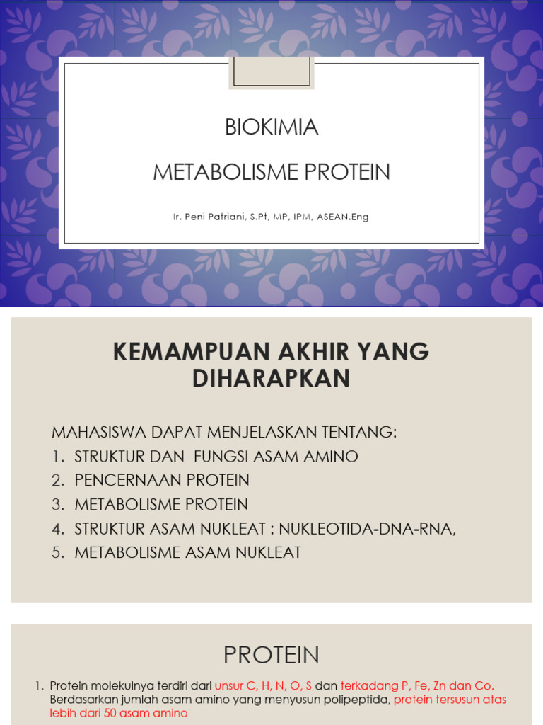 Biokimia Metabolisme Protein | PDF