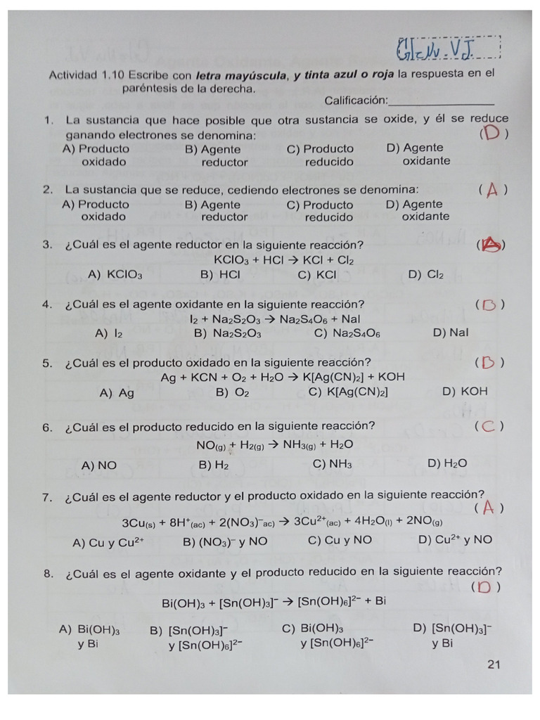 Act.1.10.GlzNv - VJ Redox | PDF