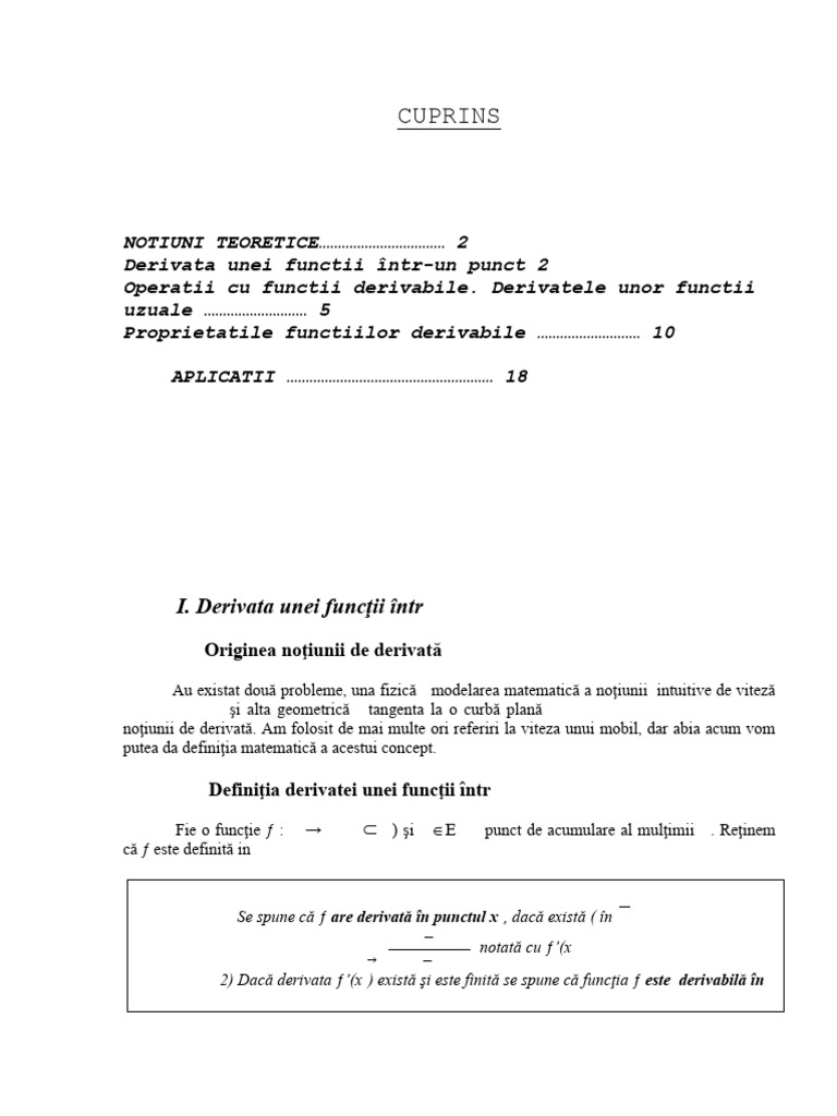 Functii Derivabile | PDF