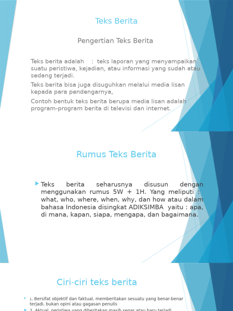 Materi Teks Berita PPT Kelas 11-1 | PDF