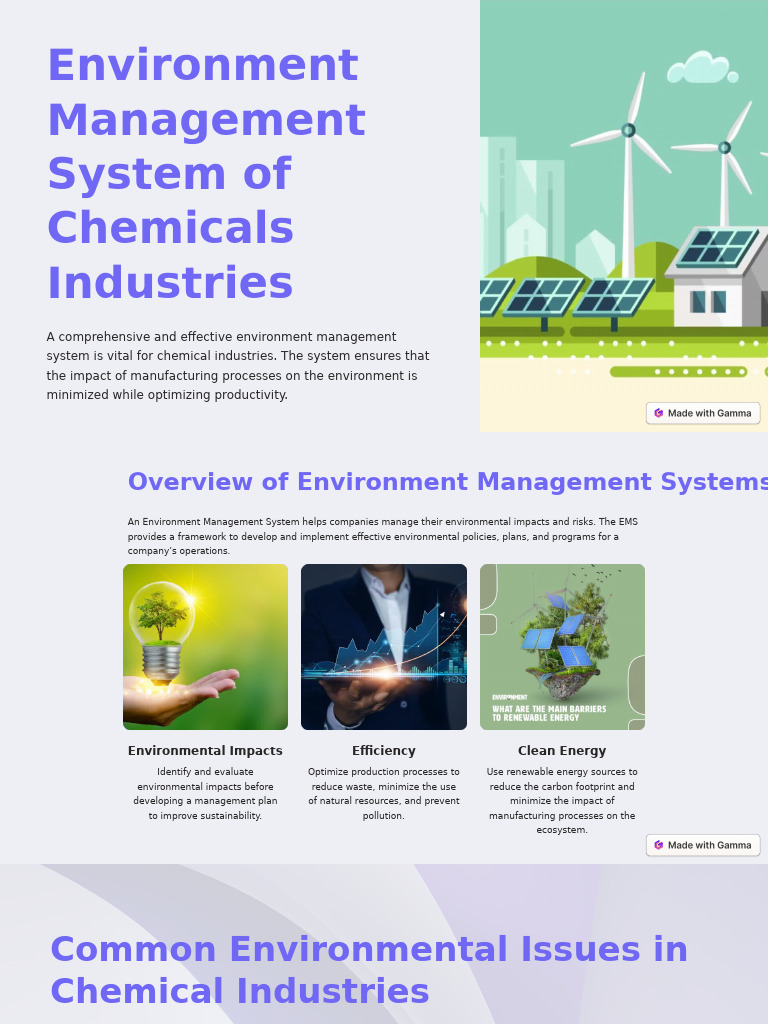 Environment Management System of Chemicals Industries | PDF