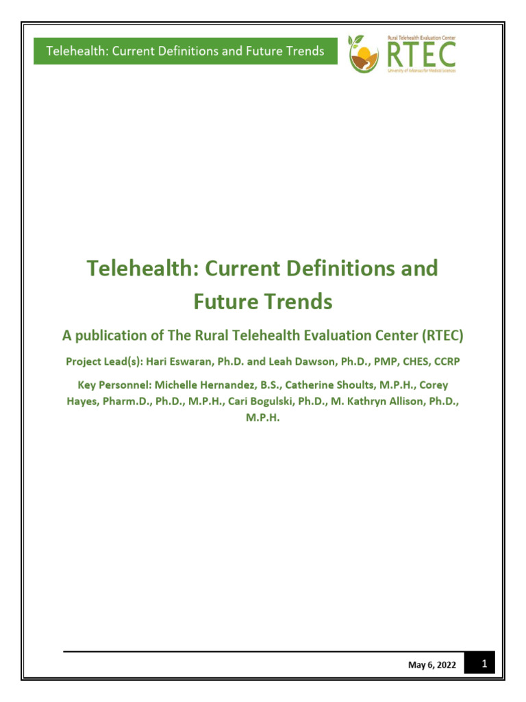 Telehealth Definitions Paper 06MAY2022 1 | PDF