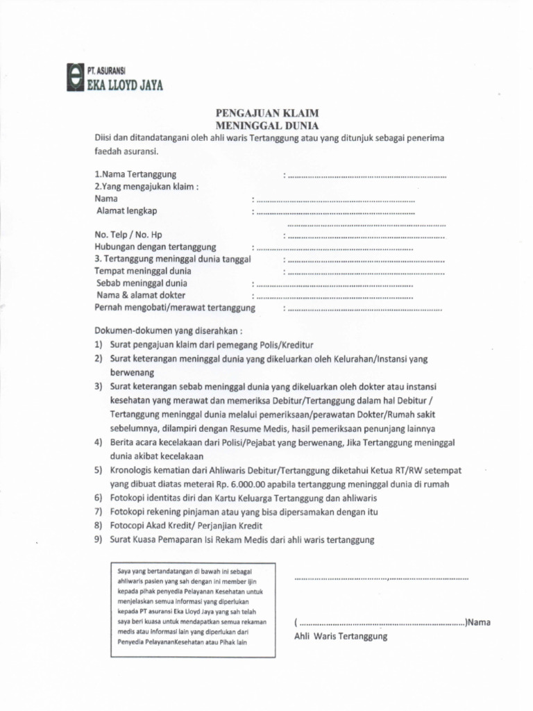 Pengajuan Klaim | PDF