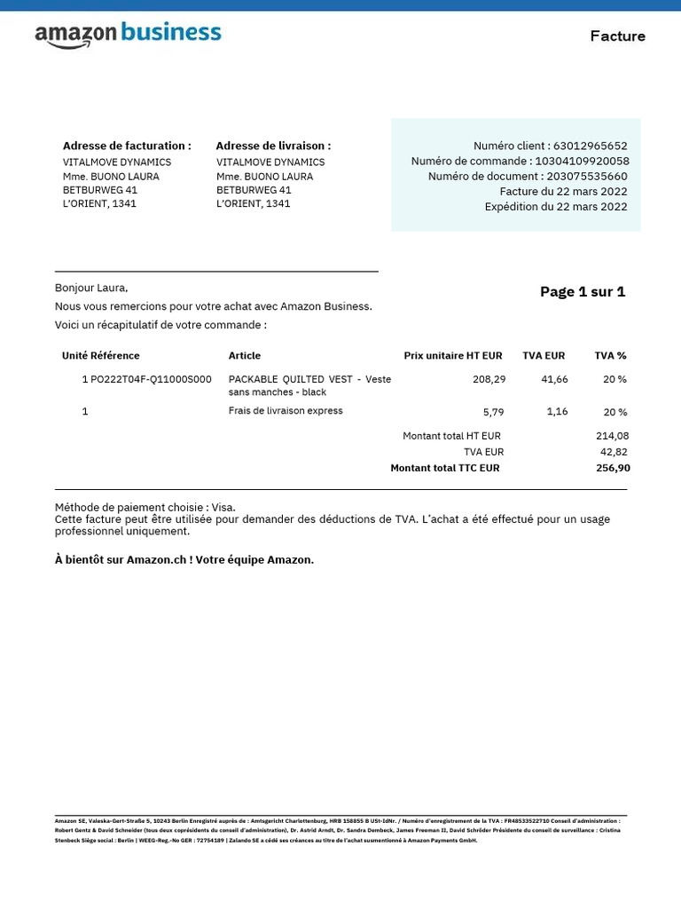 Facture AMAZON Business | PDF