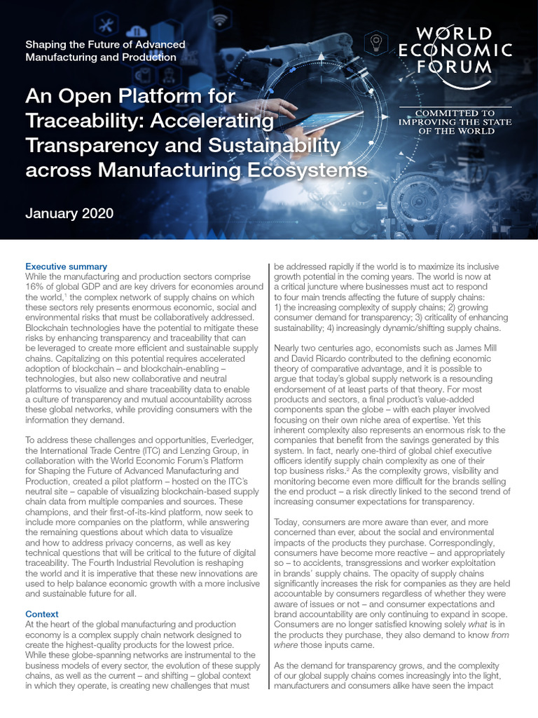 WEF Accelerating Digital Traceability | PDF