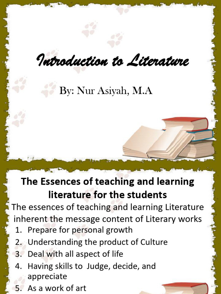 Intro To Lit 1st Meting | PDF | Novels | Poetry