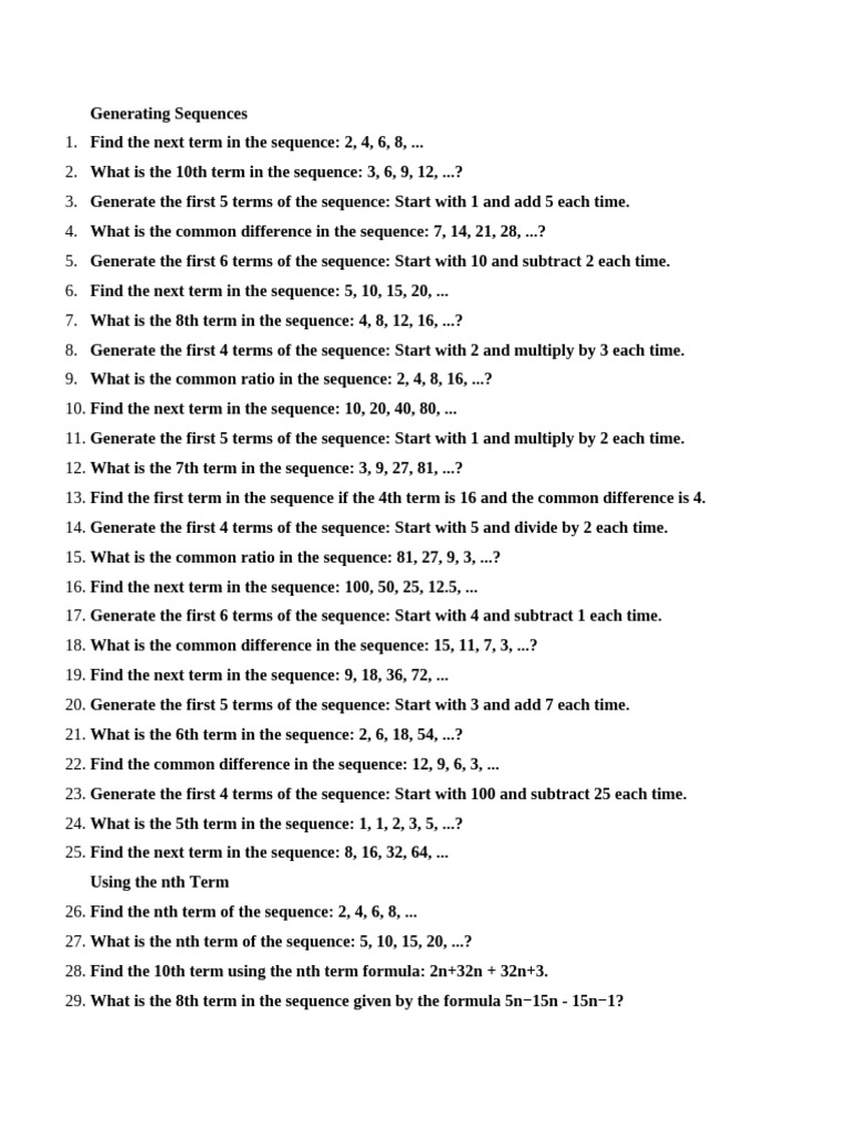 Generating Sequences | PDF Generating Sequences | PDF