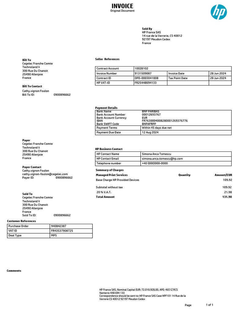 invoice example | PDF