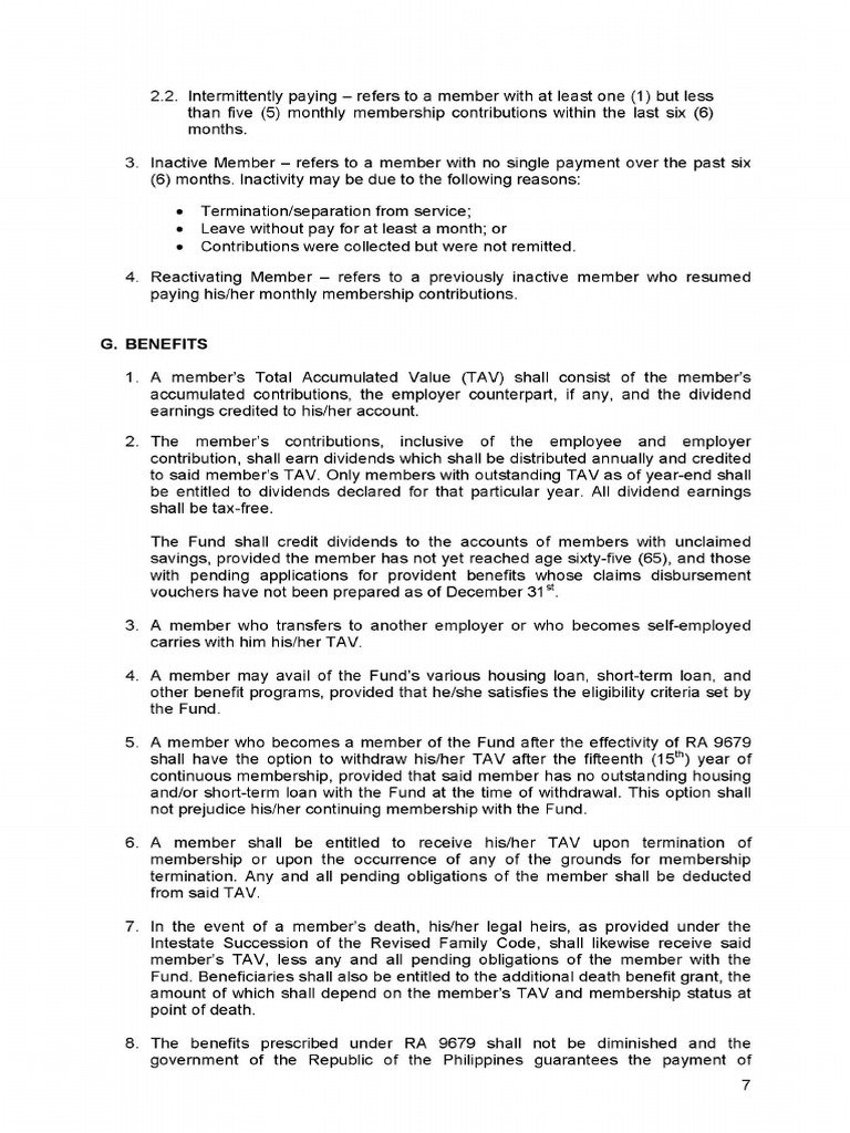 HDMF Circular No. 274 - Revised Guidelines On Pag-IBIG Fund Membership ...
