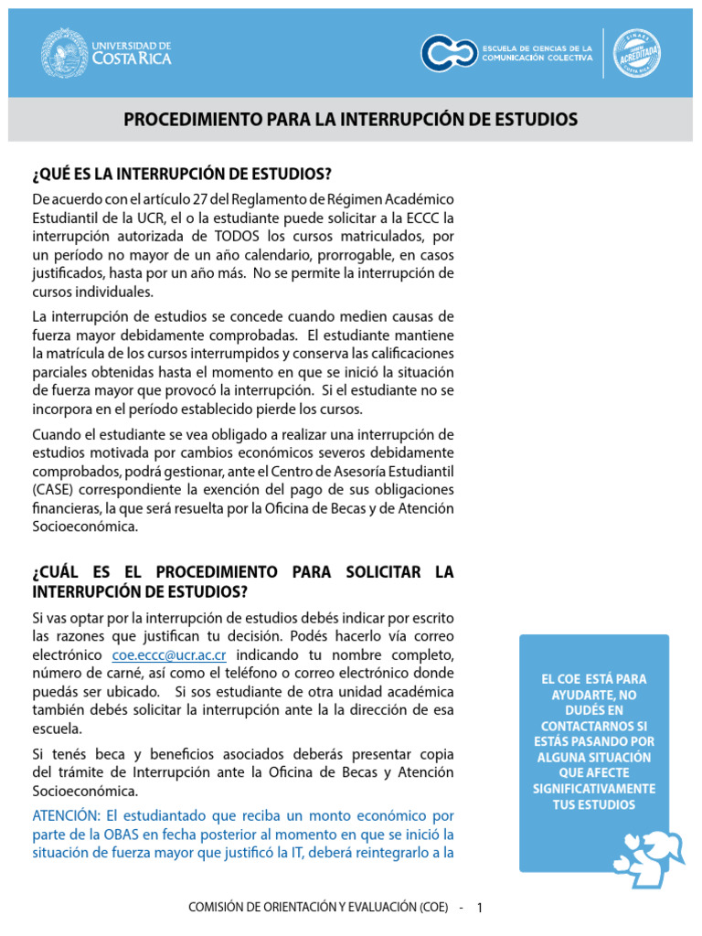 Interrupción de Estudios | PDF