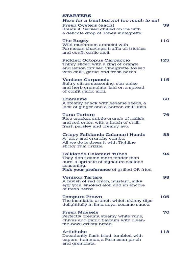 Tightline Food Menu P 2 - 8 | PDF