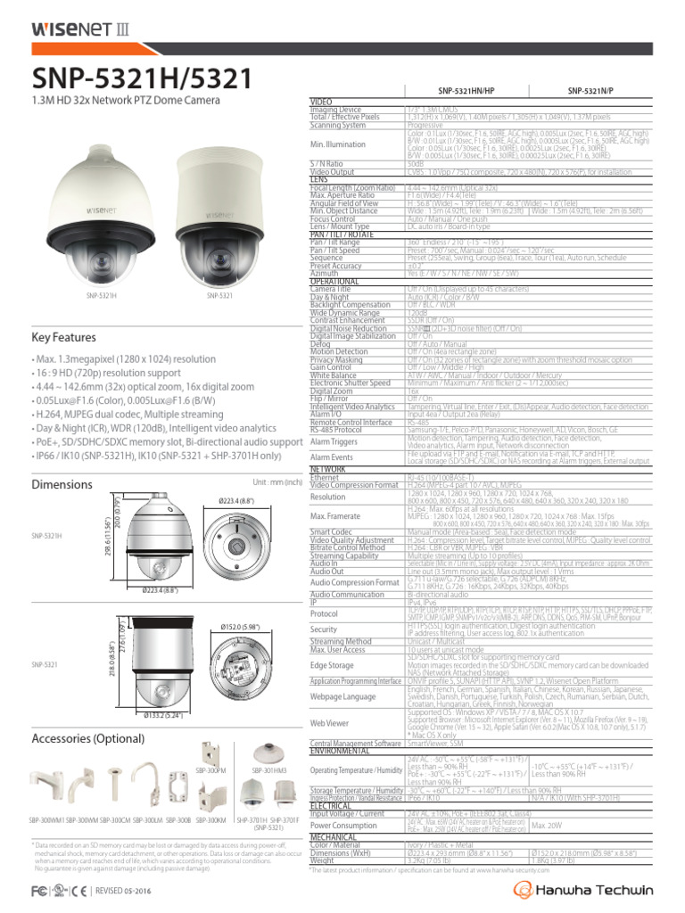 snp-5321 5321h Specifications | PDF