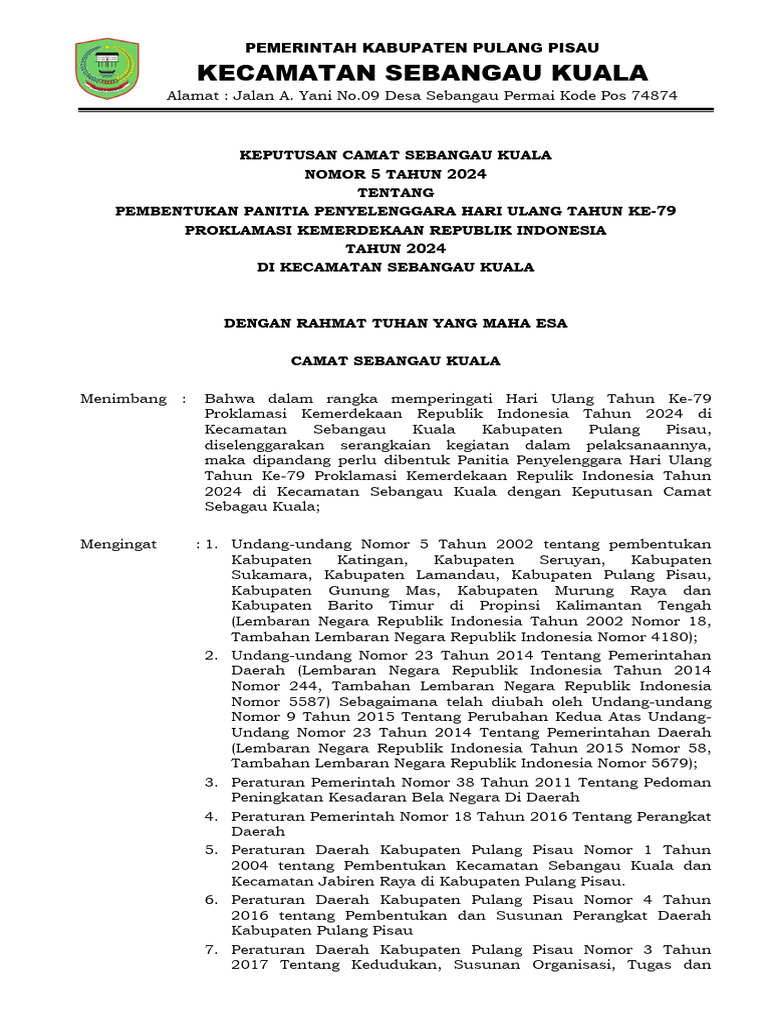 SK Panitia HUT RI-2024 | PDF