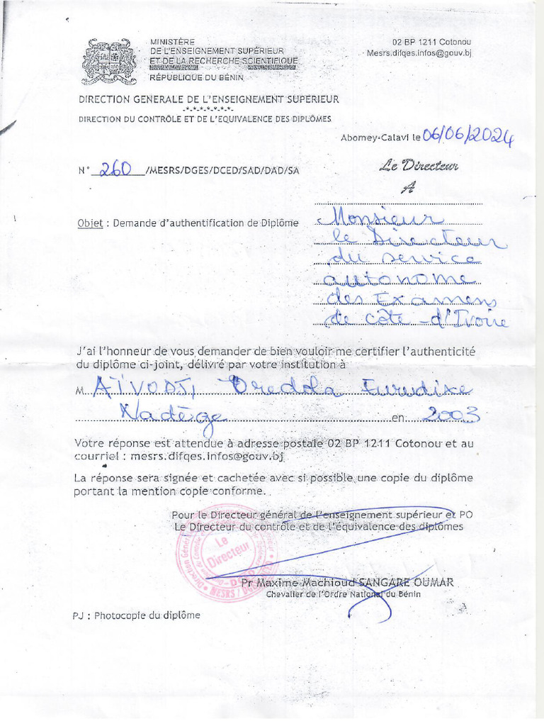 Demande D'authentification BTS | PDF