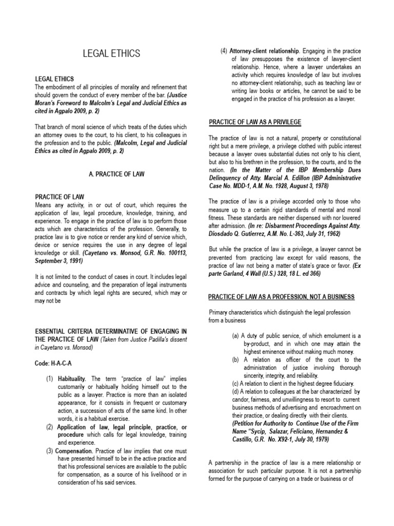 Legal Ethics 1 | PDF