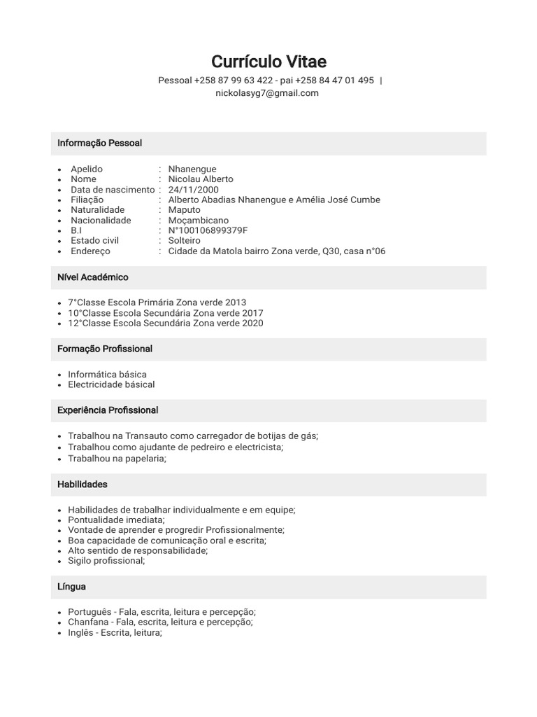 currículo 2024 | PDF