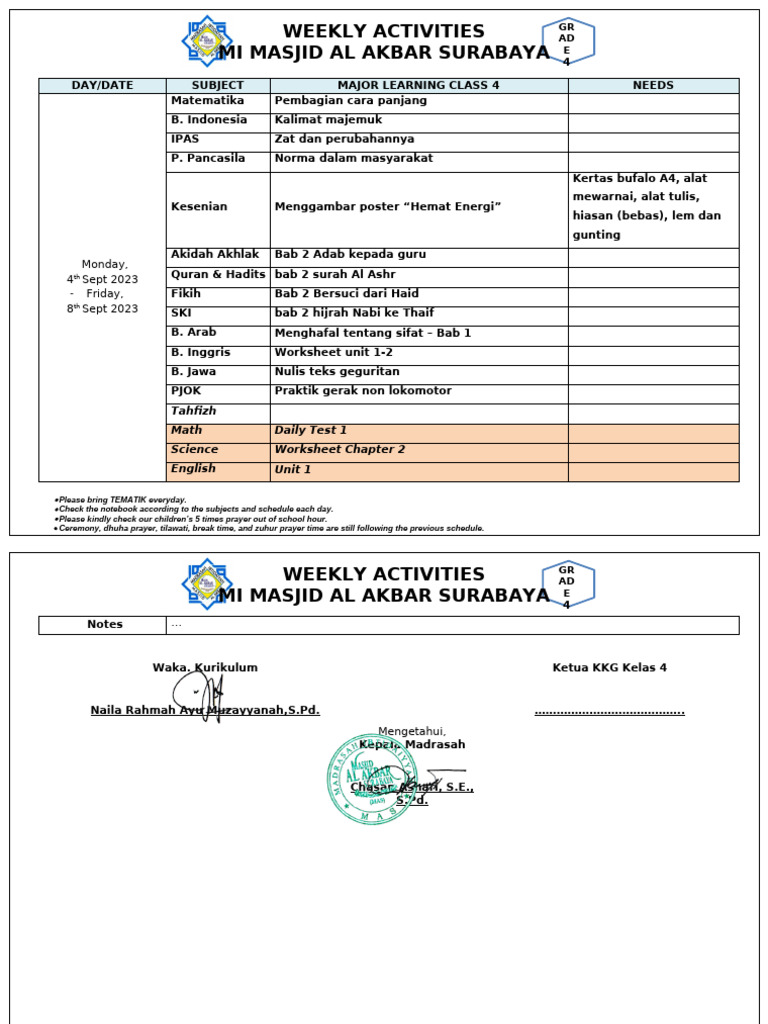 Weekly Activities-2 | PDF