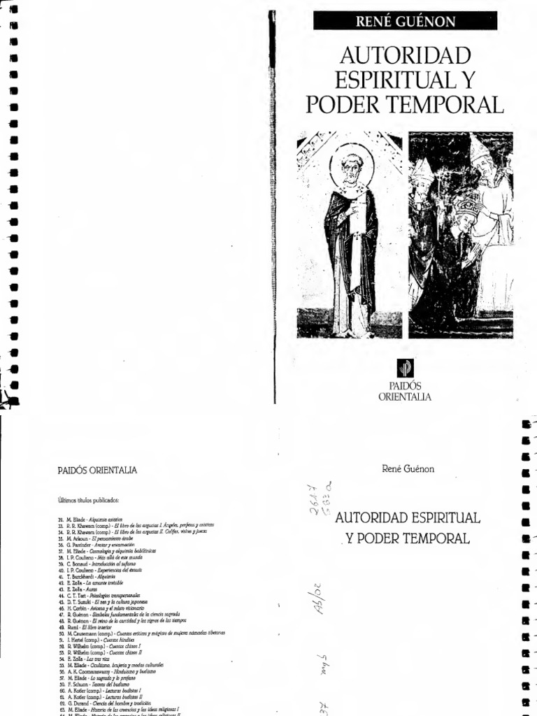 Autoridad Espiritual y Poder Temporal - Rene Guenon - Text | PDF