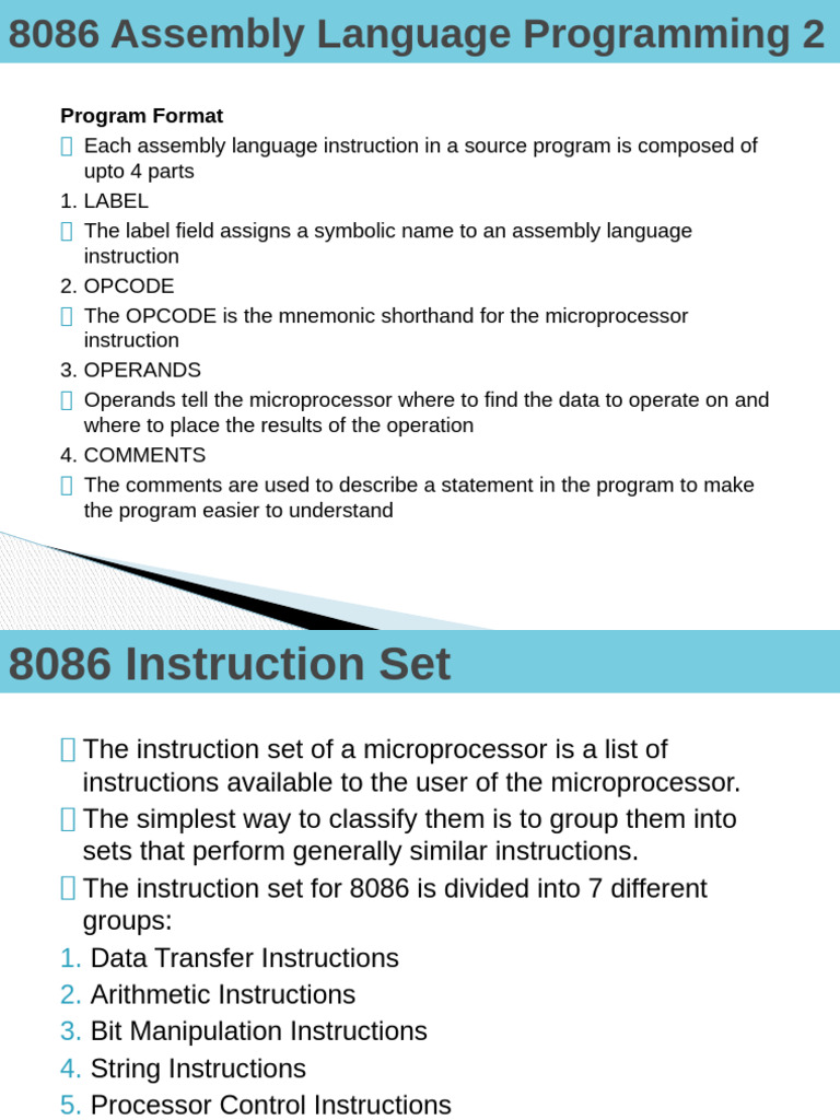 Microprocessors Lecture 4 | PDF