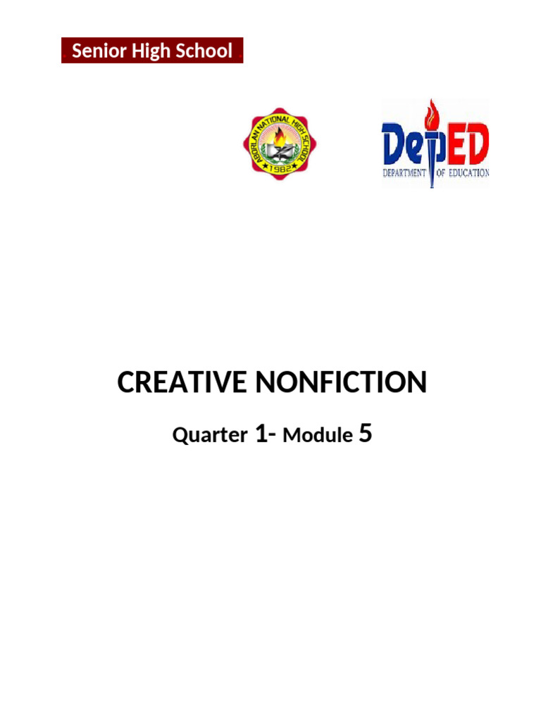 Creative Nonfiction LM Q1 Module 5 | PDF | Senses | Foreign Language ...