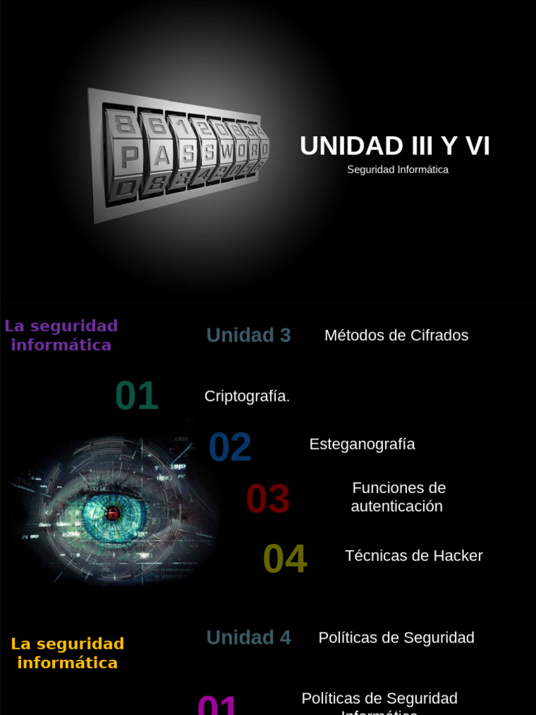 Seguridad - Informaticaunidad Iii y Vi | PDF | Cifrado | Clave (criptografía)