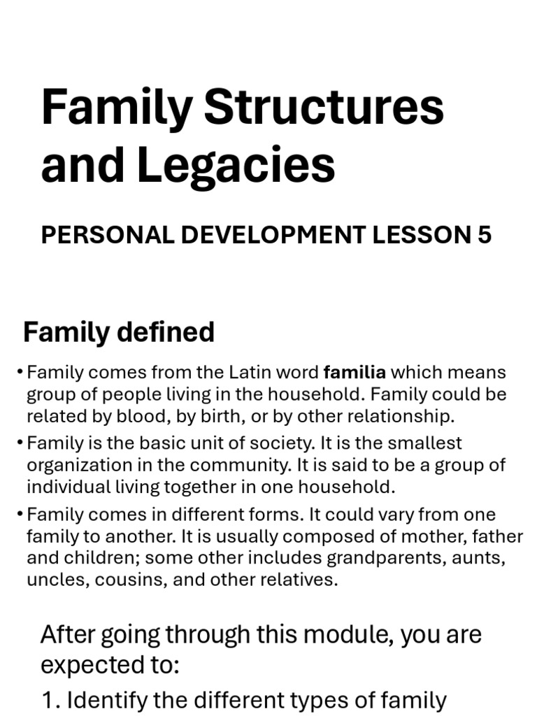PERDEV Family Structures and Legacies | PDF