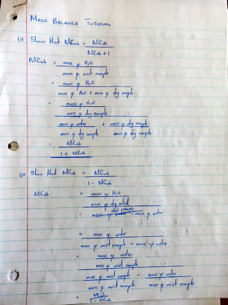 Mass Balance Tutorial | PDF