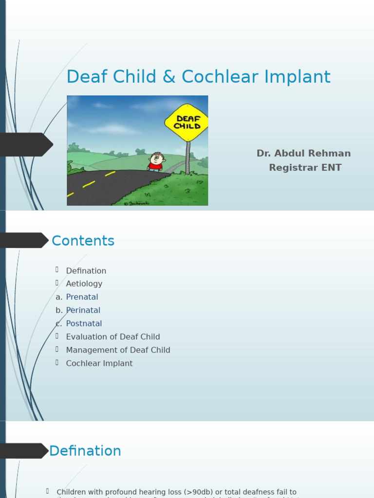 Deaf Child & Cochlear Implant | PDF