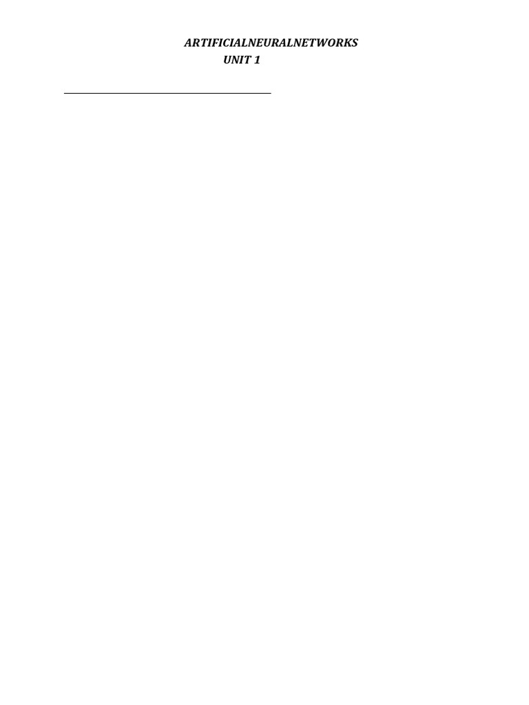 ANN UNIT-1 | PDF