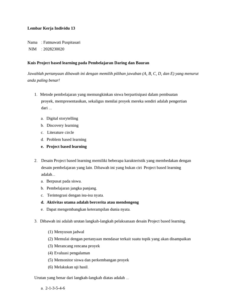 LKI 13 - Project Based Learning | PDF