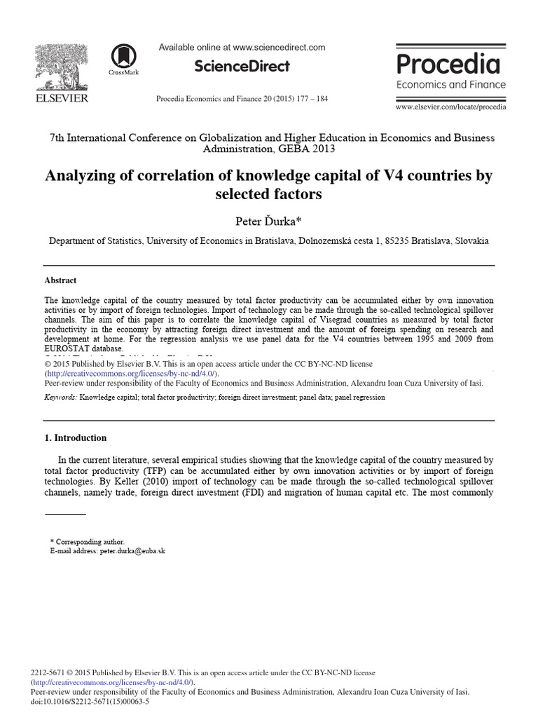 Analyzing of Correlation of Knowledge Capital of V4 - 2015 - Procedia ...