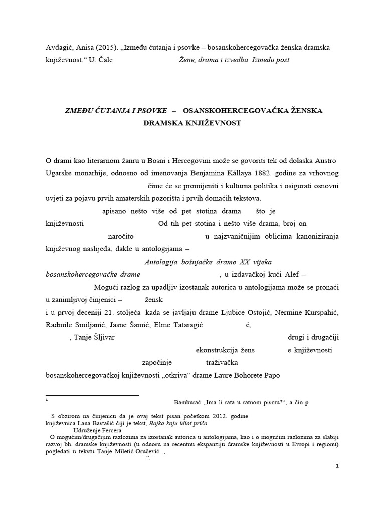 Izmedu Cutanja I Psovke Bosanskohercegov 230916 085423 | PDF