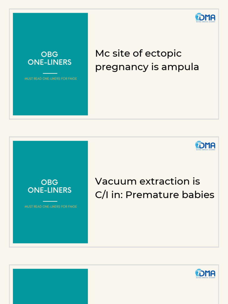 Obg One-Liners | PDF