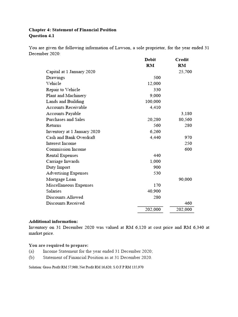 Chapter 4 Statement of Final Statement | PDF