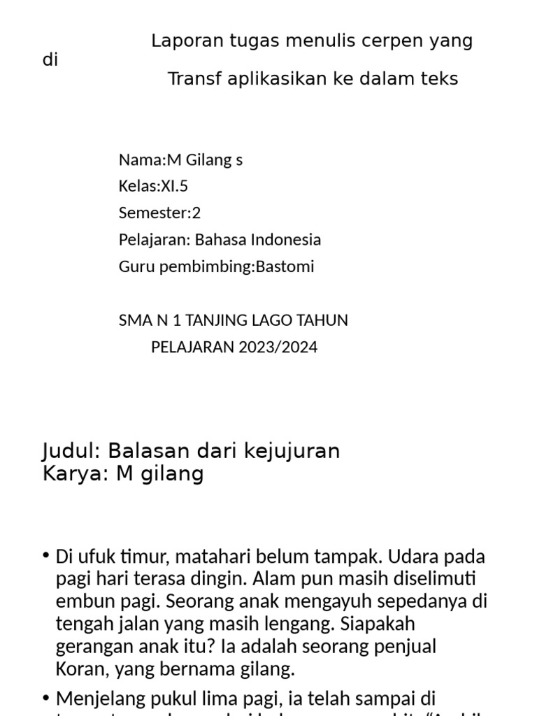 Laporan Tugas M-WPS Office | PDF