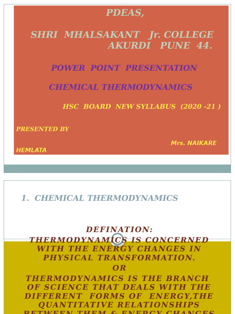 Thermodynamics Power Point Presentation | PDF