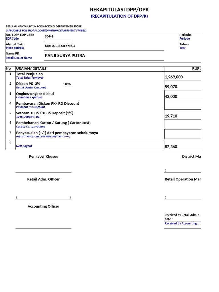 Form Bon Putih Week 09 | PDF