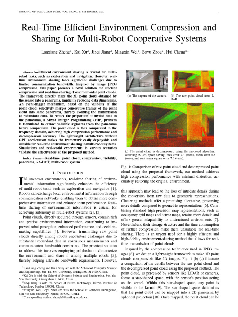 Real-Time Efficient Environment Compression and Sharing For Multi-Robot ...