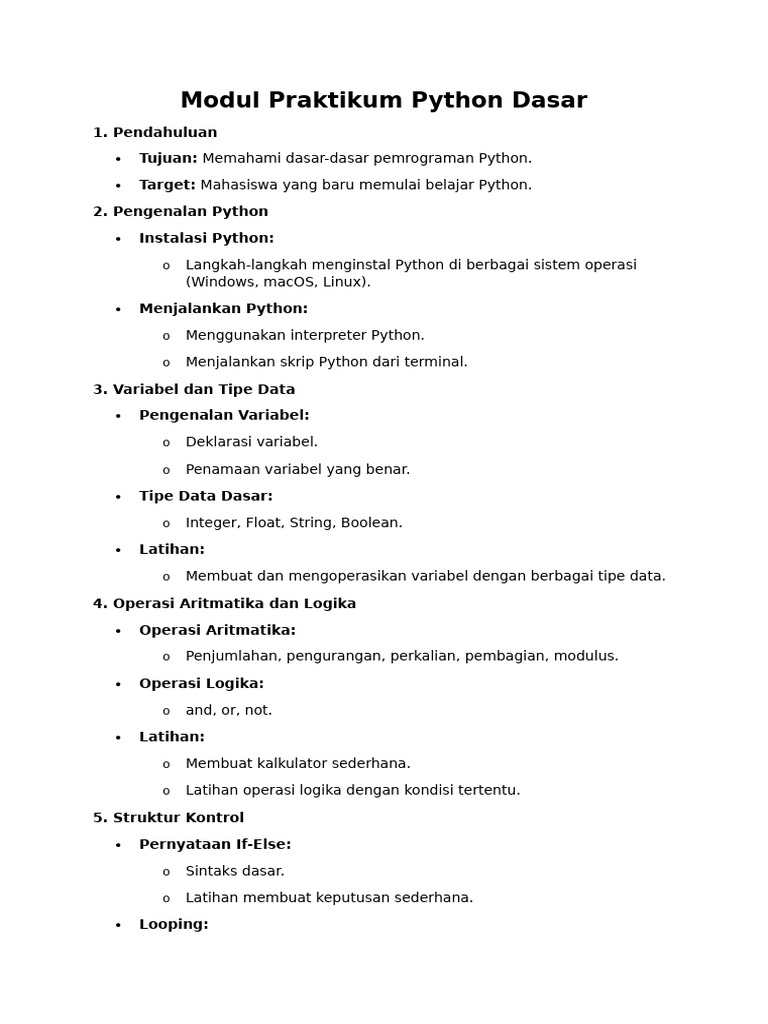 Praktikum Python Dasar | PDF