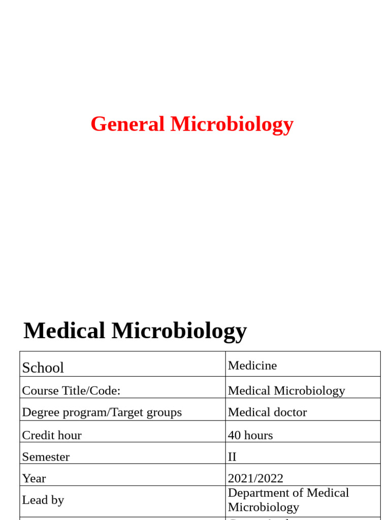 1.medical Microbiology Introduction | PDF