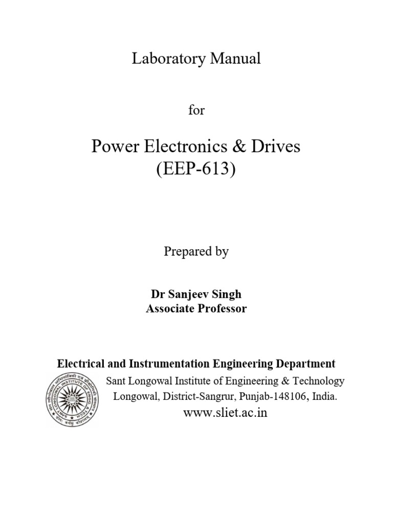 Power Electronics Lab Manual - SLIET | PDF